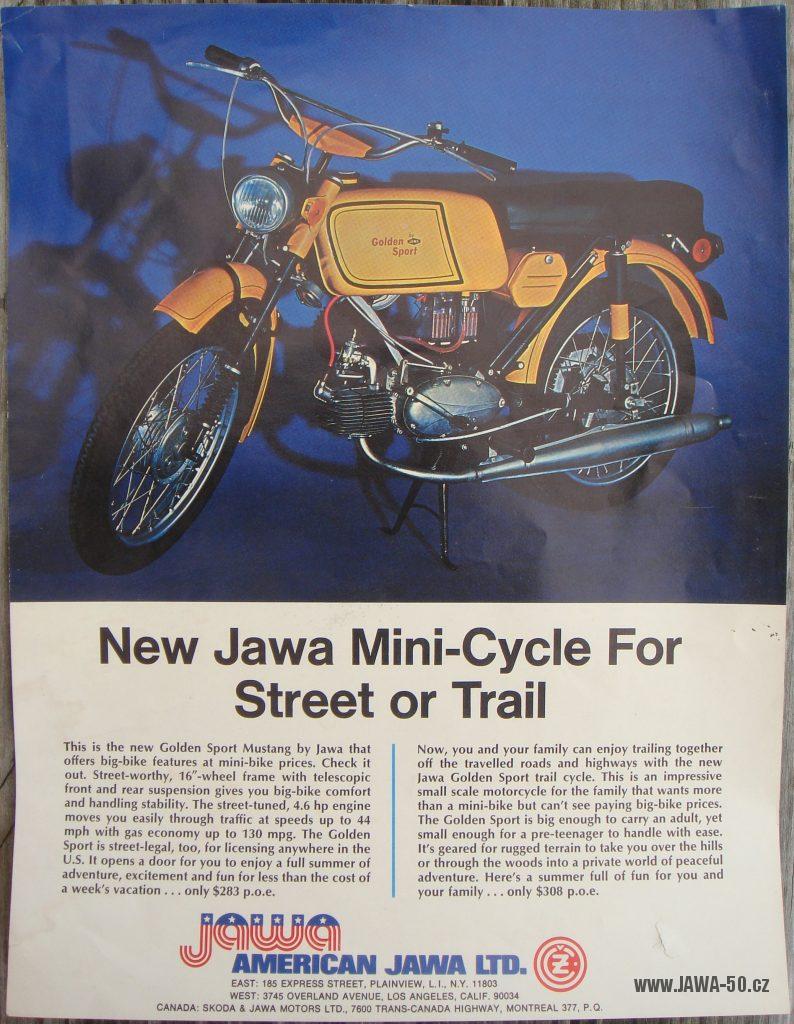 Vývozní Jawa 23 Golden Sport (1. a 2. generace) – Jawa 50 Pionýr